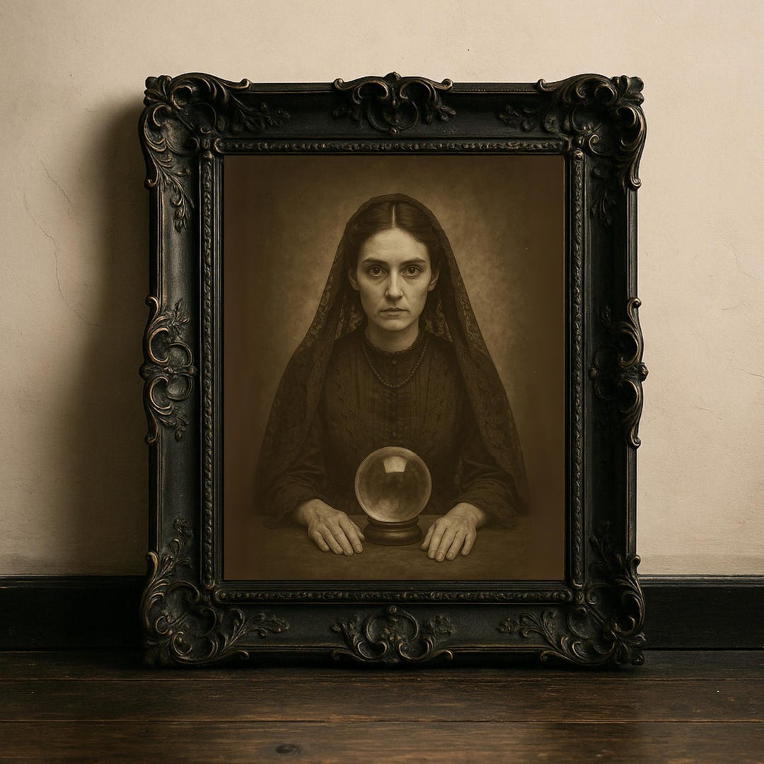 Victorian Fortune Teller Portrait Wall Art, Dark Academia Halloween ...