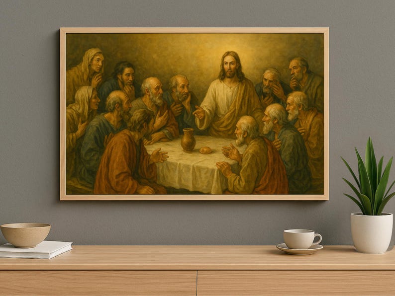 Printable the Last Supper Wall Art, Jesus and 12 Apostles, Religious ...