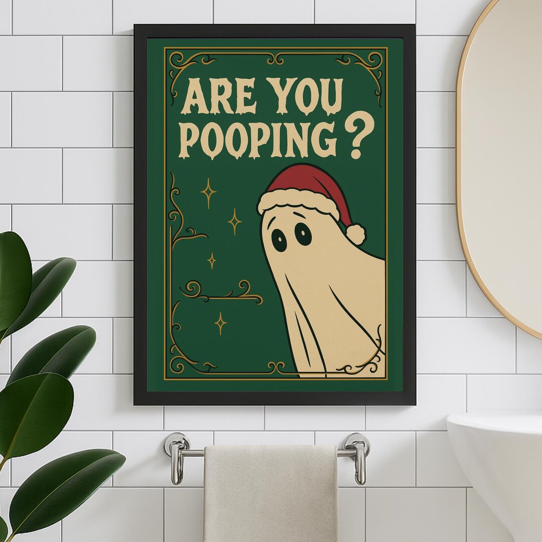 Christmas Are You Pooping Ghost Print, Funny Bathroom Decor, Secret ...