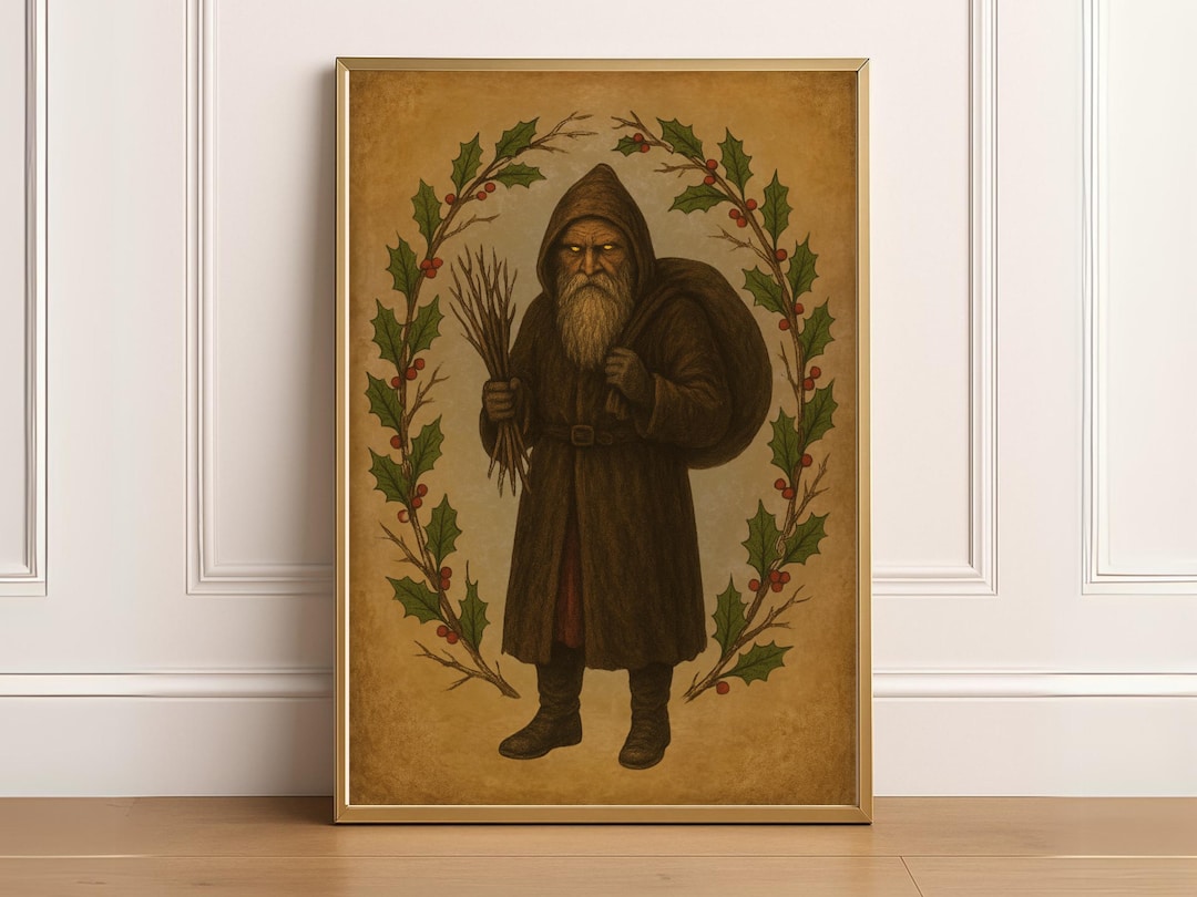 Belsnickel Christmas Printable Art, Creepy Vintage Santa Wall Art, Dark ...