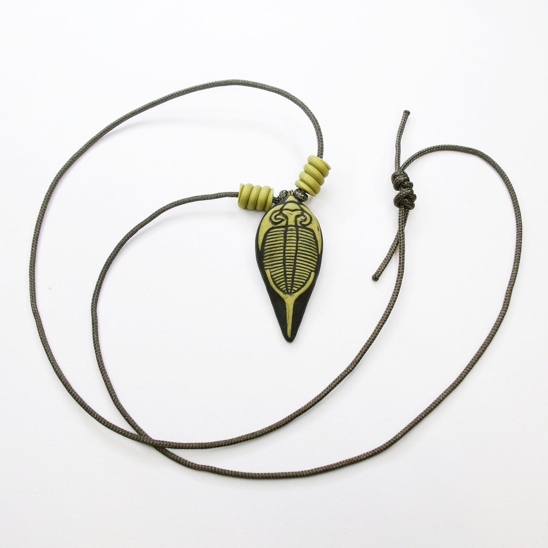 Polymer Clay Trilobite Pendant Necklace, Fossil Theme Jewelry - Etsy