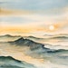 Golden Sunset , Sunset Watercolor, Landscape Painting, Sunset Art ...