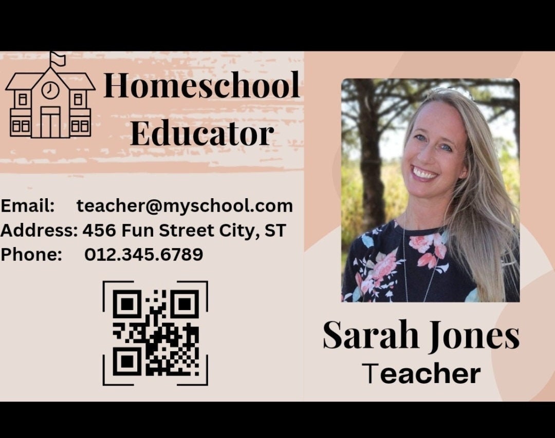 Homeschool ID Customizable Teacher Template Teacher ID Template ...