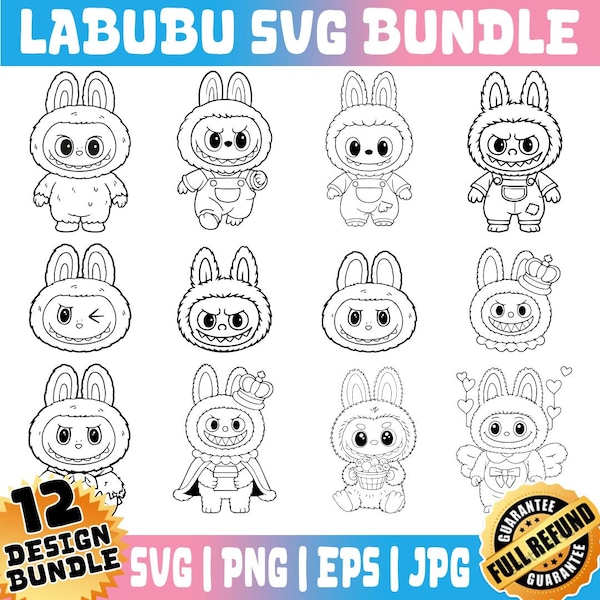 Labubu Outline File - Etsy