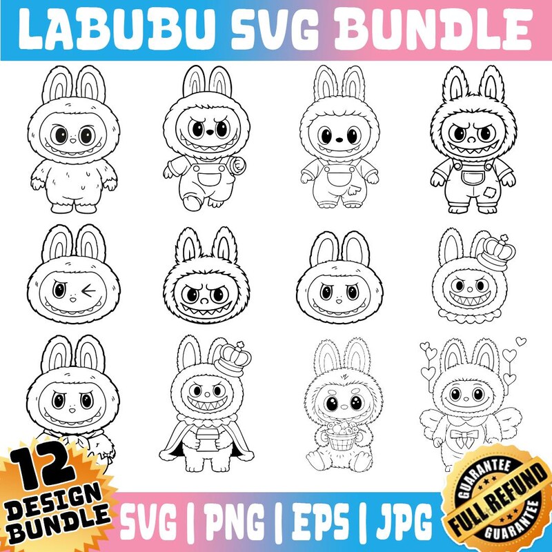 Labubu Outline File - Etsy