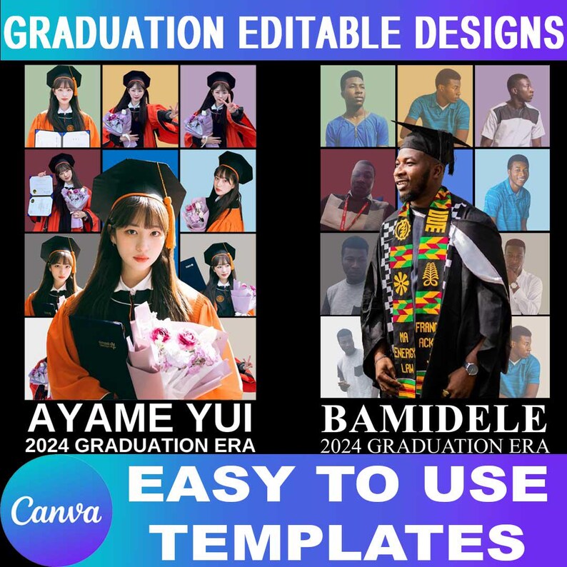 Graduation Canva Editable Template, 2025 Graduate Picture Shirt University Student, Easy to Use ...