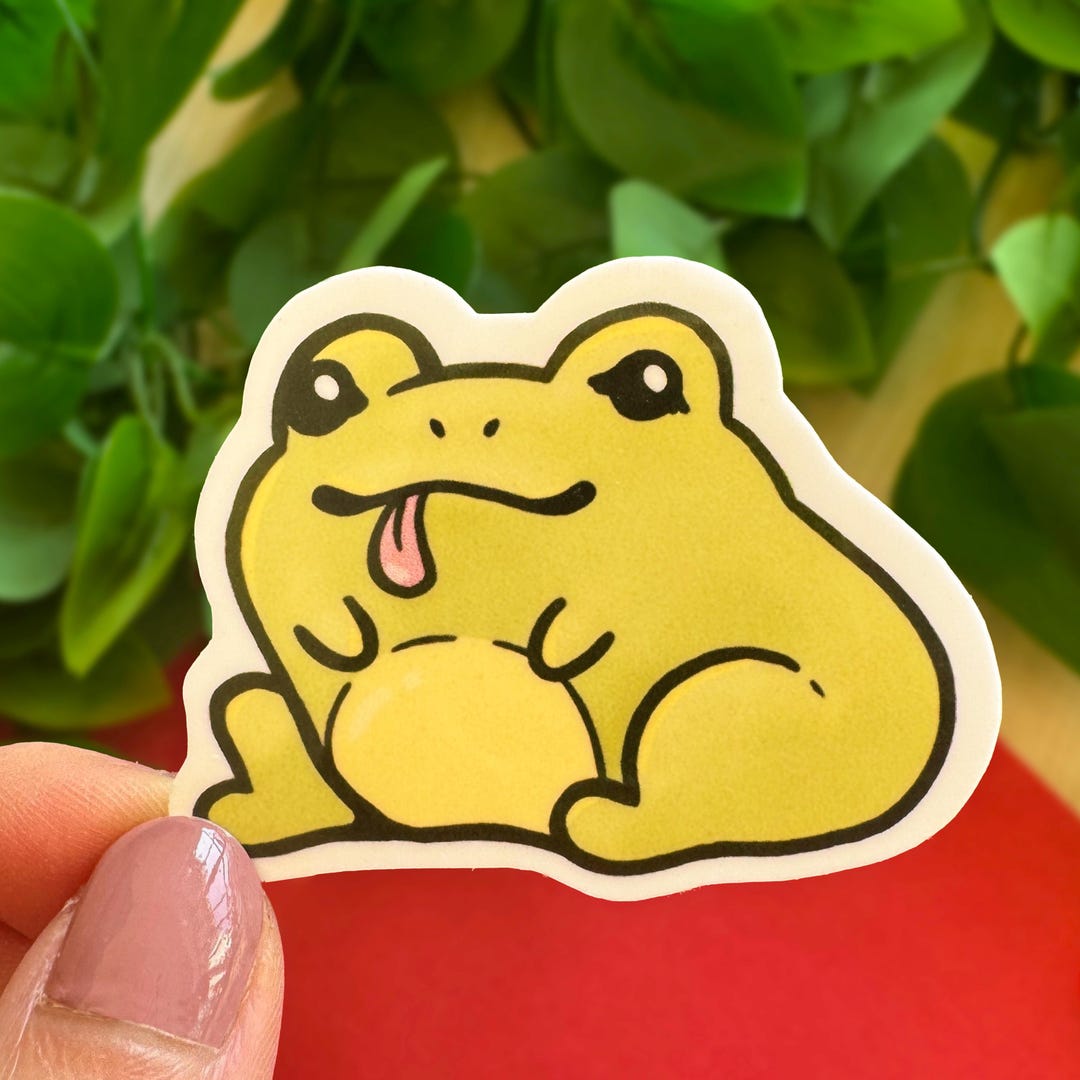 Frog Sticker | Dishwasher-safe Glossy Vinyl Stickers | Cute Frogs ...