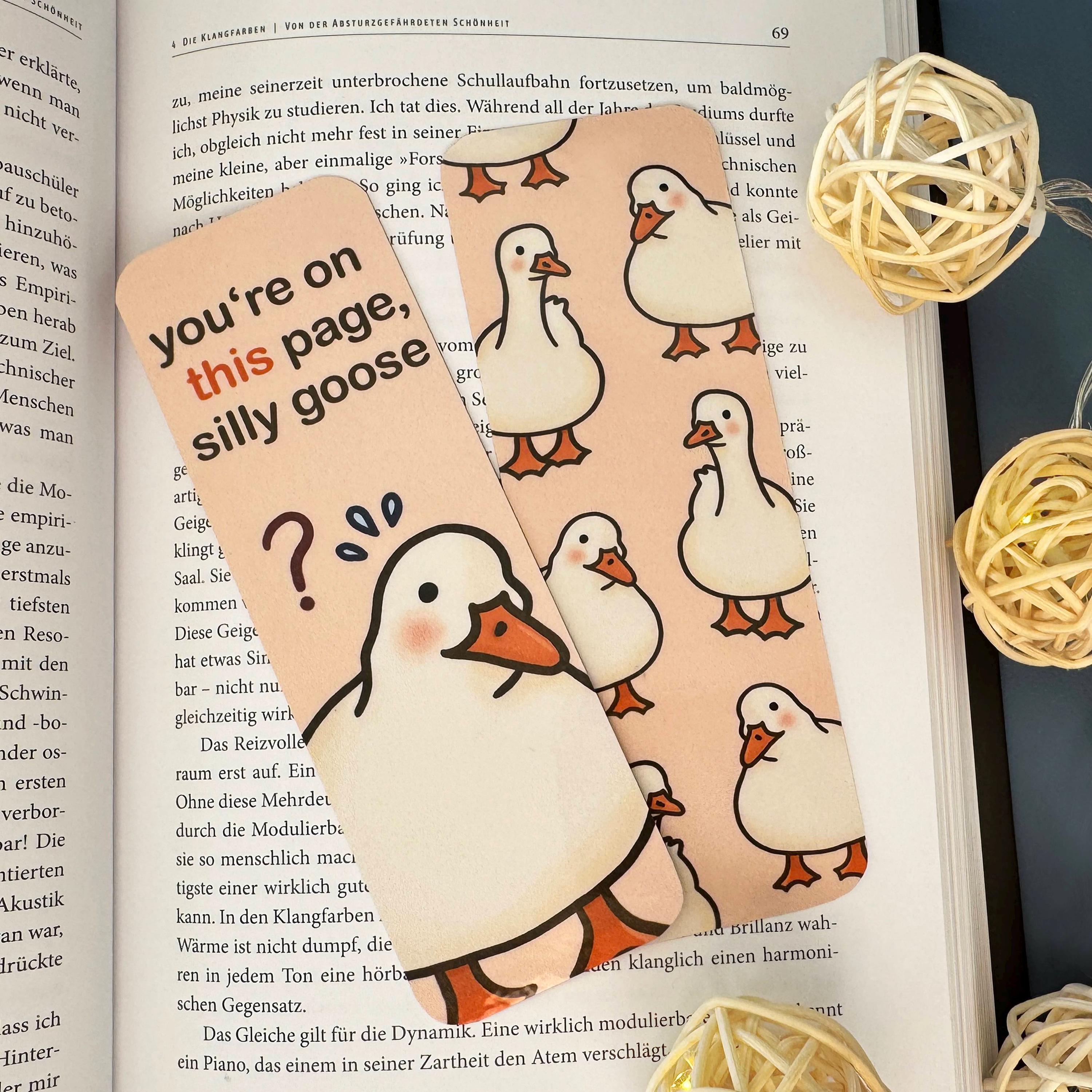 Silly Goose Bookmark You're on This Page Handmade Paper Bookmark ...