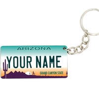 Arizona Shape Wooden Keychain, Walnut Wood, USA States, Custom ...