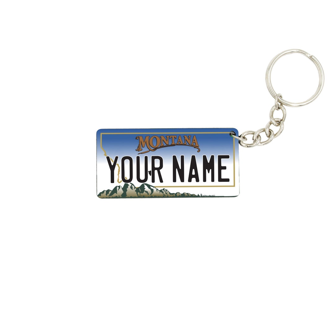 Montana License Plate Keychain - Personalized - Etsy