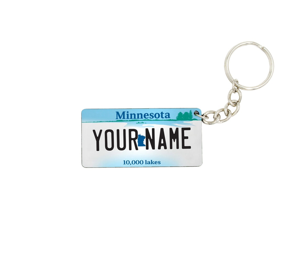 Minnesota License Plate Keychain - Personalized - Etsy