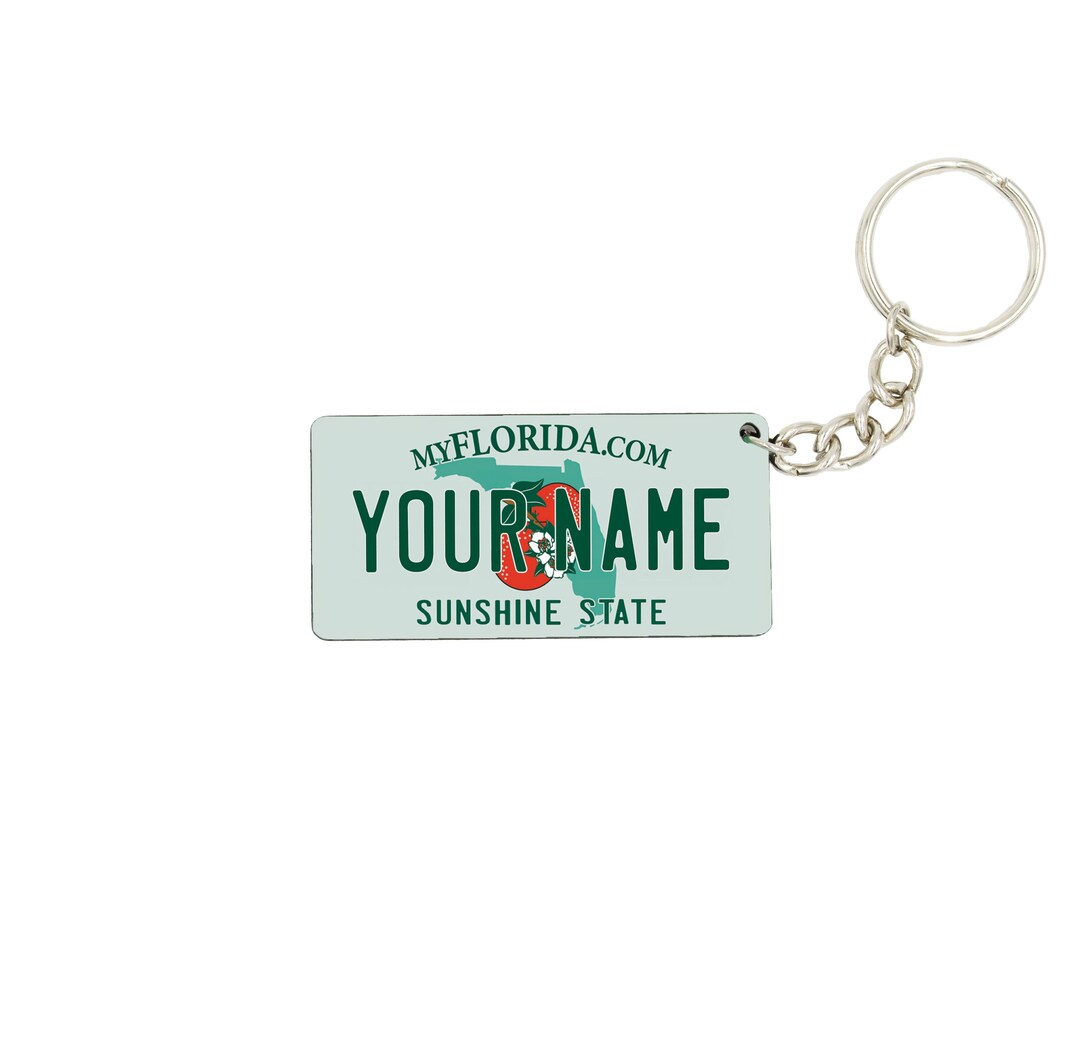 Florida License Plate Keychain - Personalized - Etsy