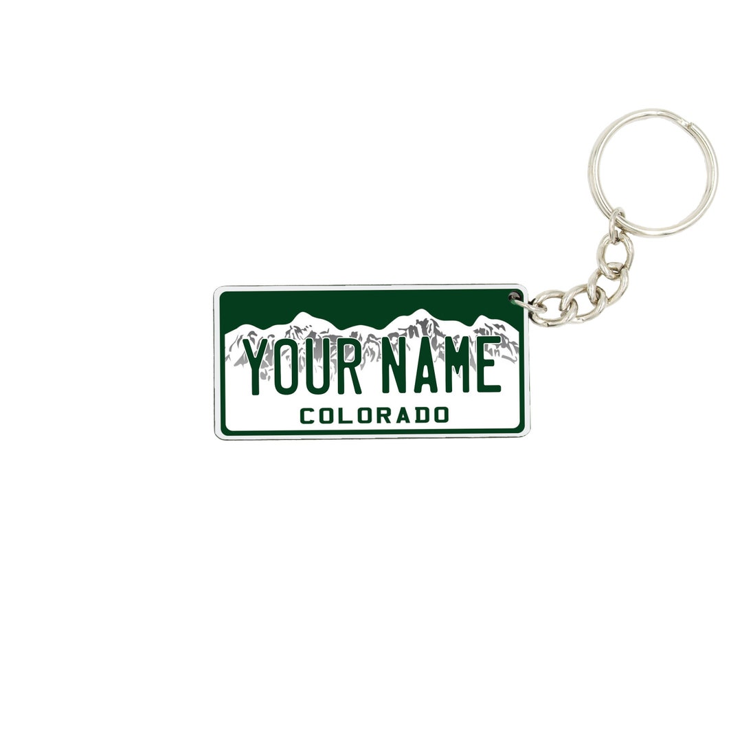 Colorado License Plate Keychain - Personalized - Etsy
