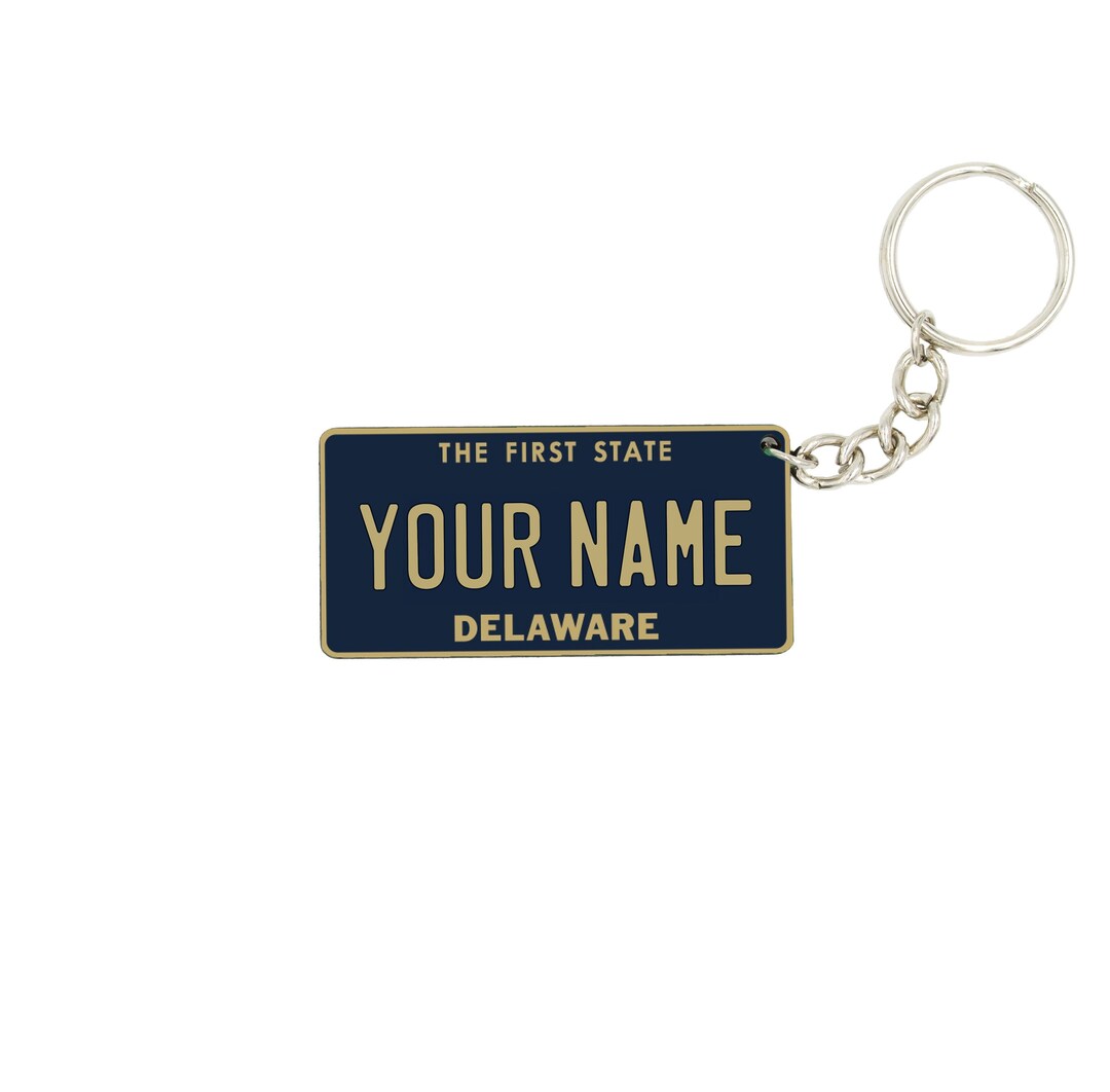 Delaware License Plate Keychain - Personalized - Etsy