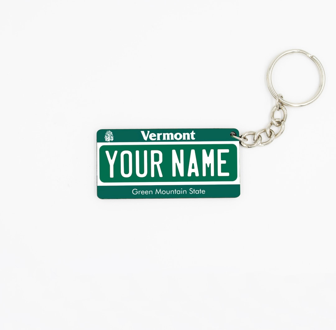 Vermont License Plate Keychain - Personalized - Etsy