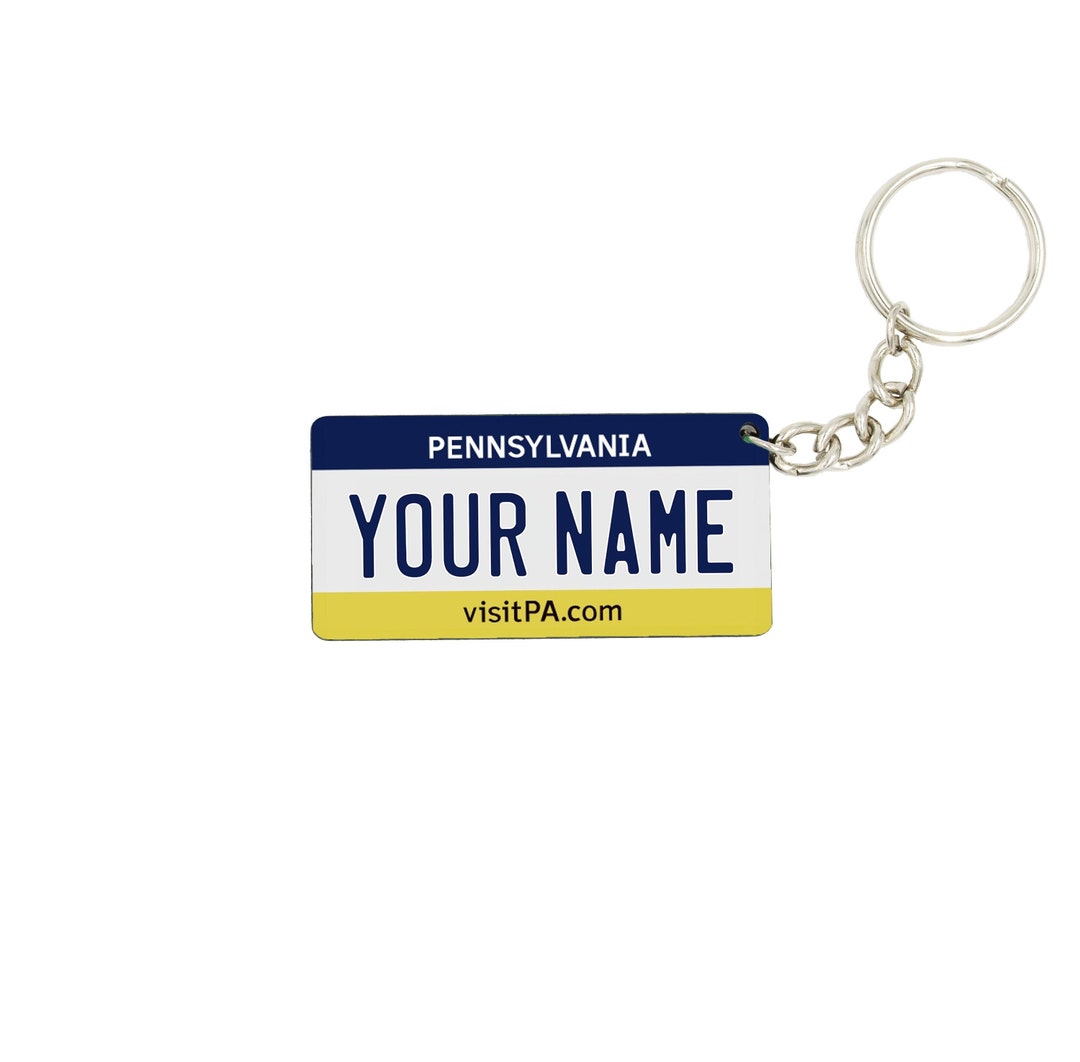Pennsylvania License Plate Keychain - Personalized - Etsy