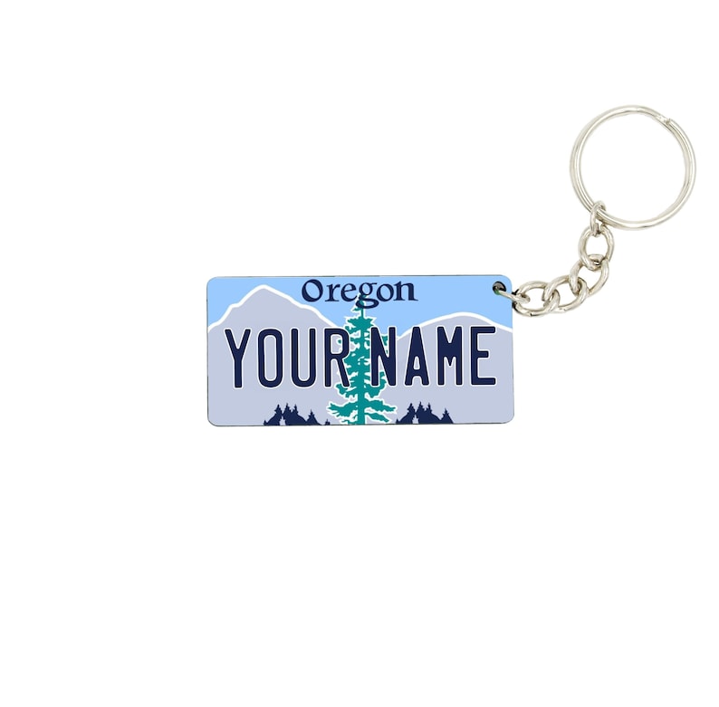 Oregon License Plate Keychain - Personalized - Etsy