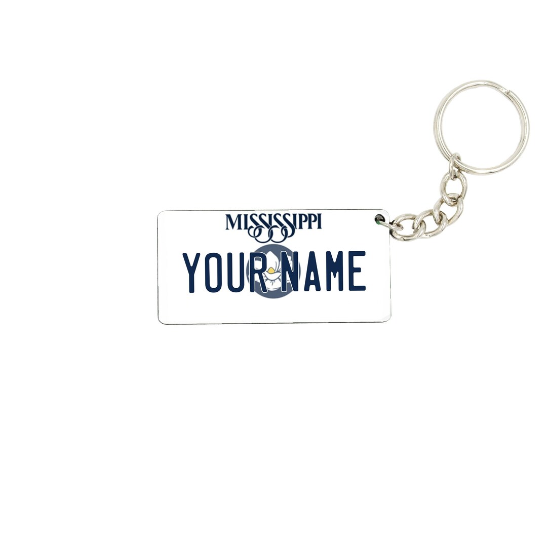 Mississippi License Plate Keychain Personalized - Etsy