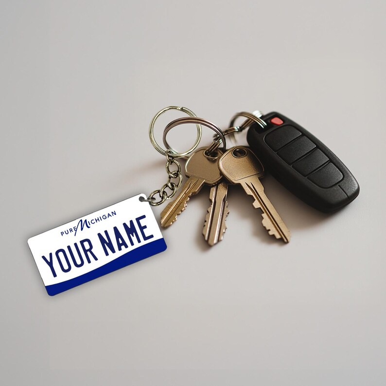 Michigan License Plate Keychain - Personalized - Etsy