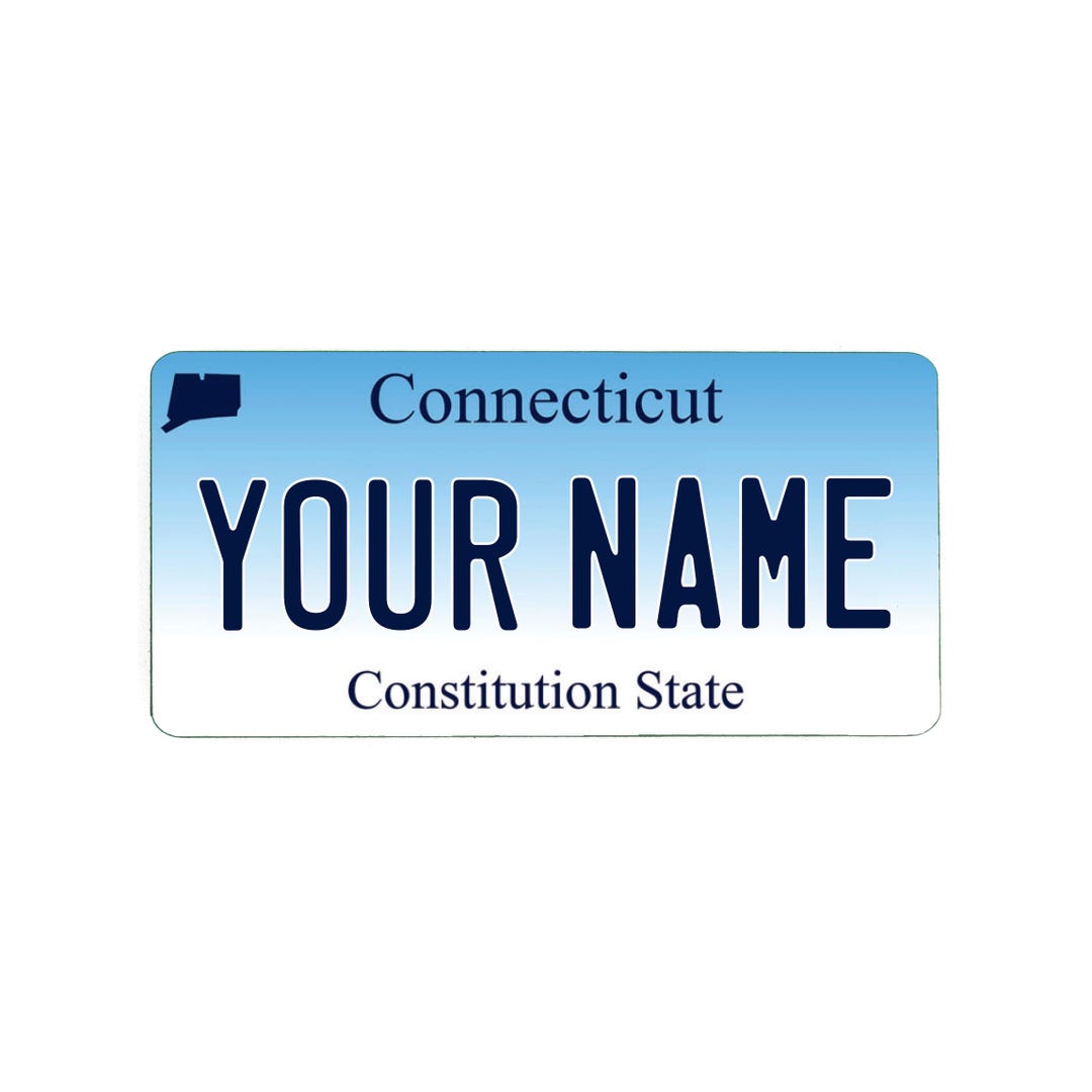 Connecticut License Plate Magnet Personalized | Custom Name Fridge ...