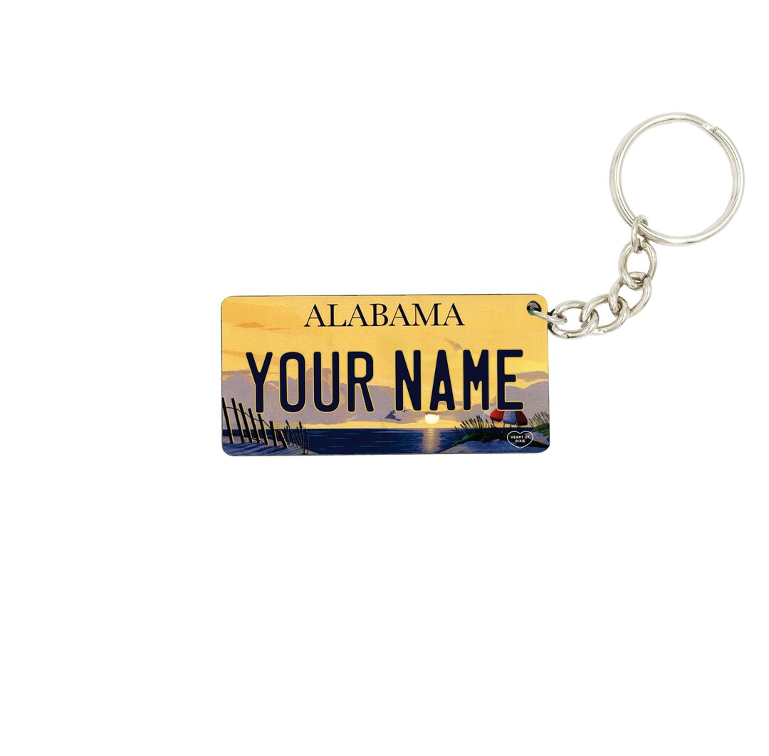 Alabama License Plate Keychain - Personalized - Etsy
