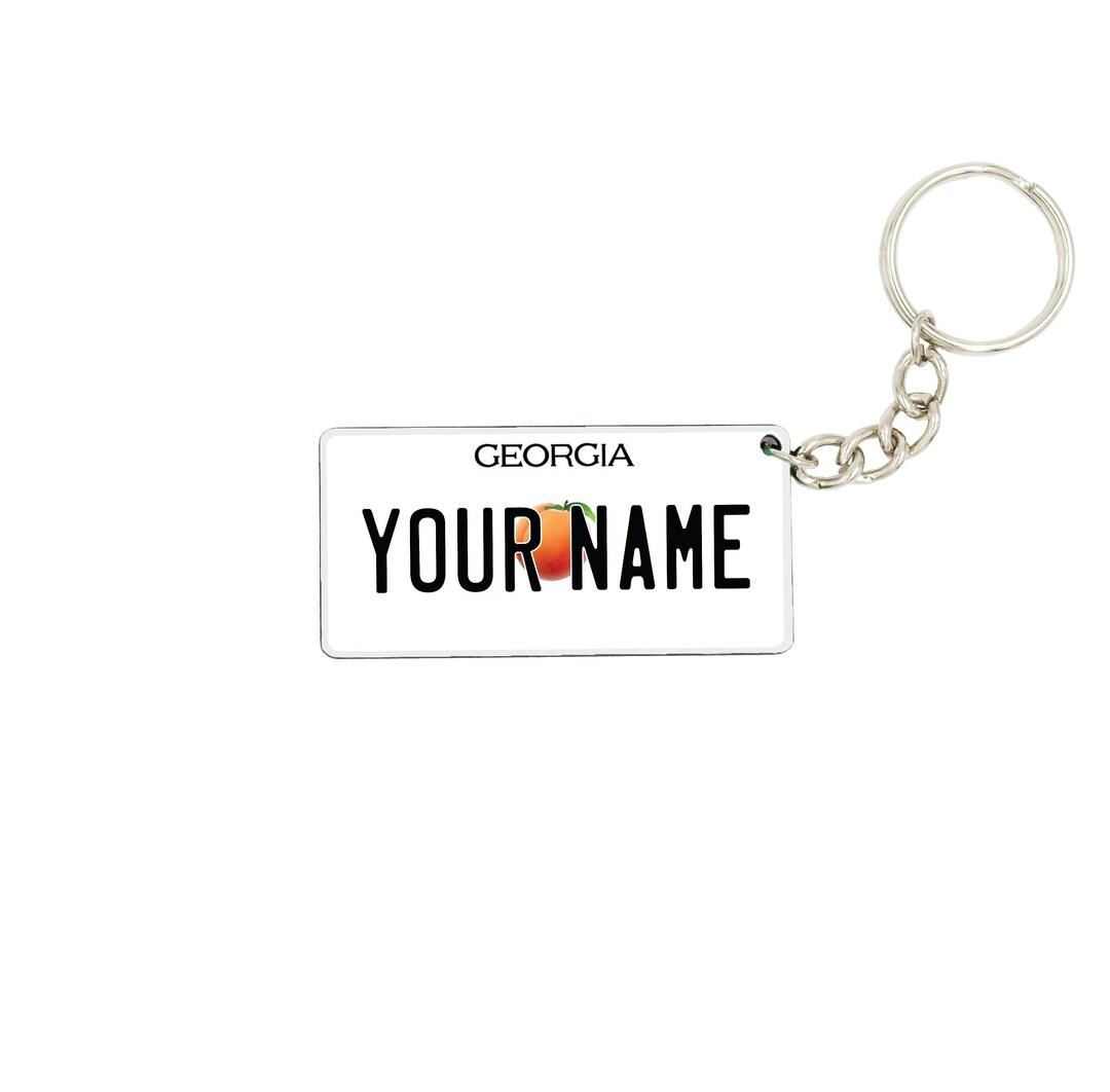 Georgia License Plate Keychain - Personalized - Etsy