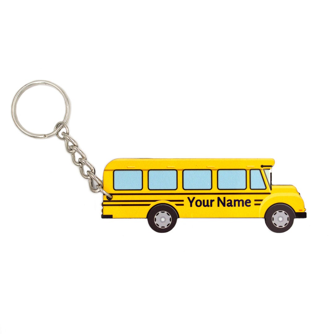 Personalized School Bus Keychain - Etsy