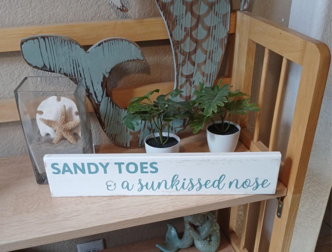 Hand-painted Beach House Sign: Sandy Toes & Sunkissed Nose - Etsy