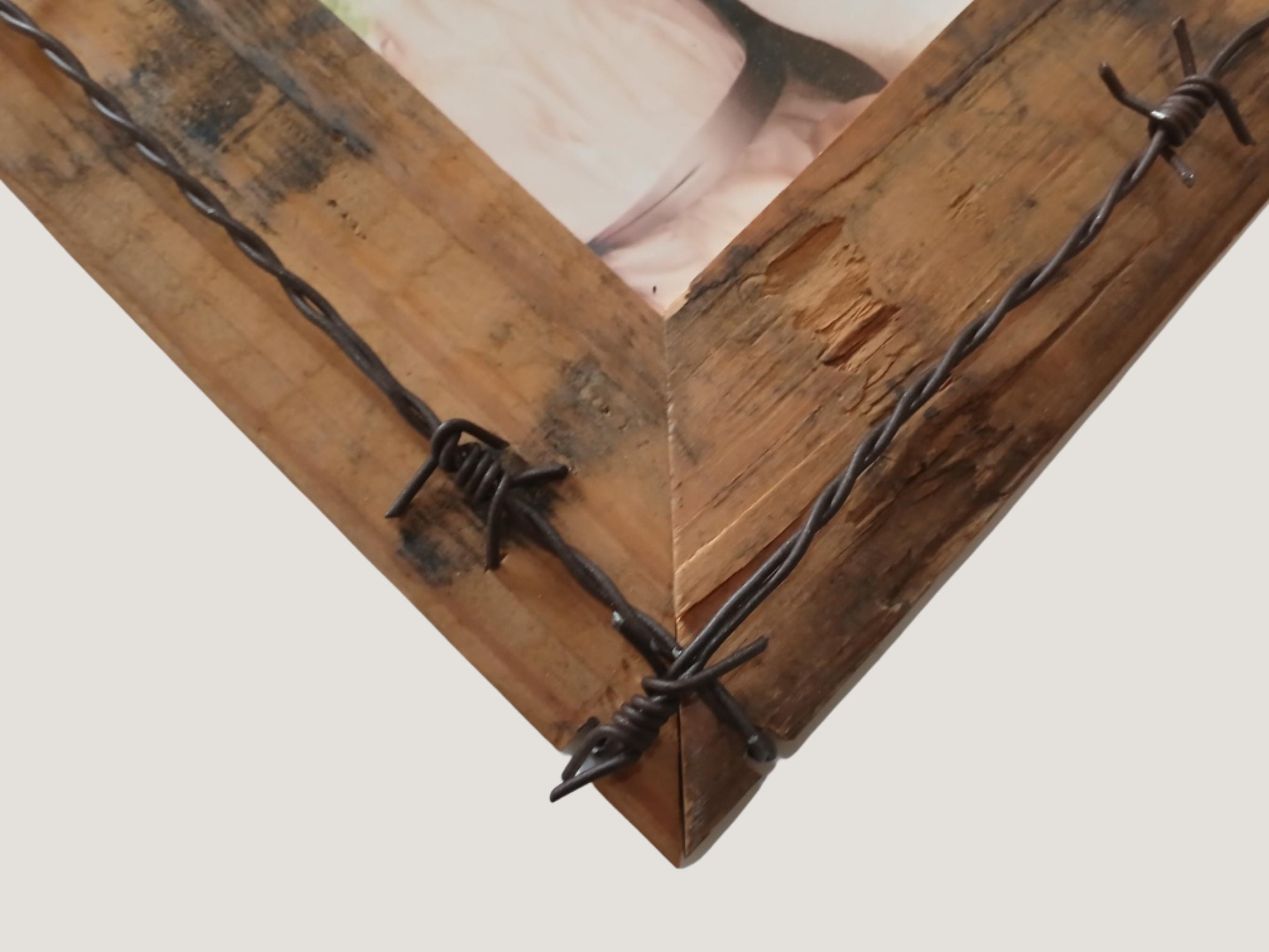Handmade Rustic Reclaimed Wood & Barbed Wire Picture Frame 8x10 - Etsy