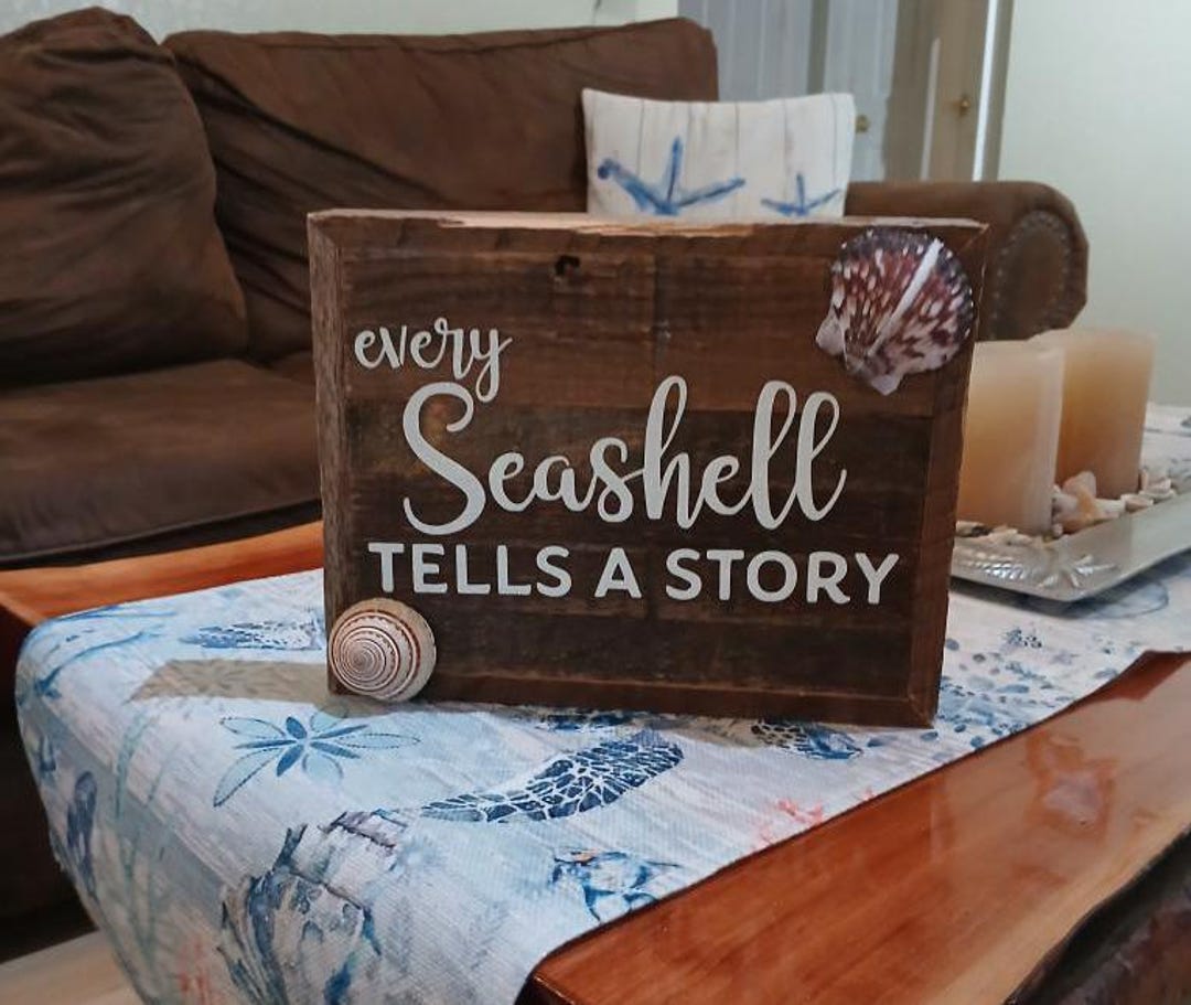 Rustic Beach House Decor | Seashell Sign | Coastal Wall Art | Nautical ...