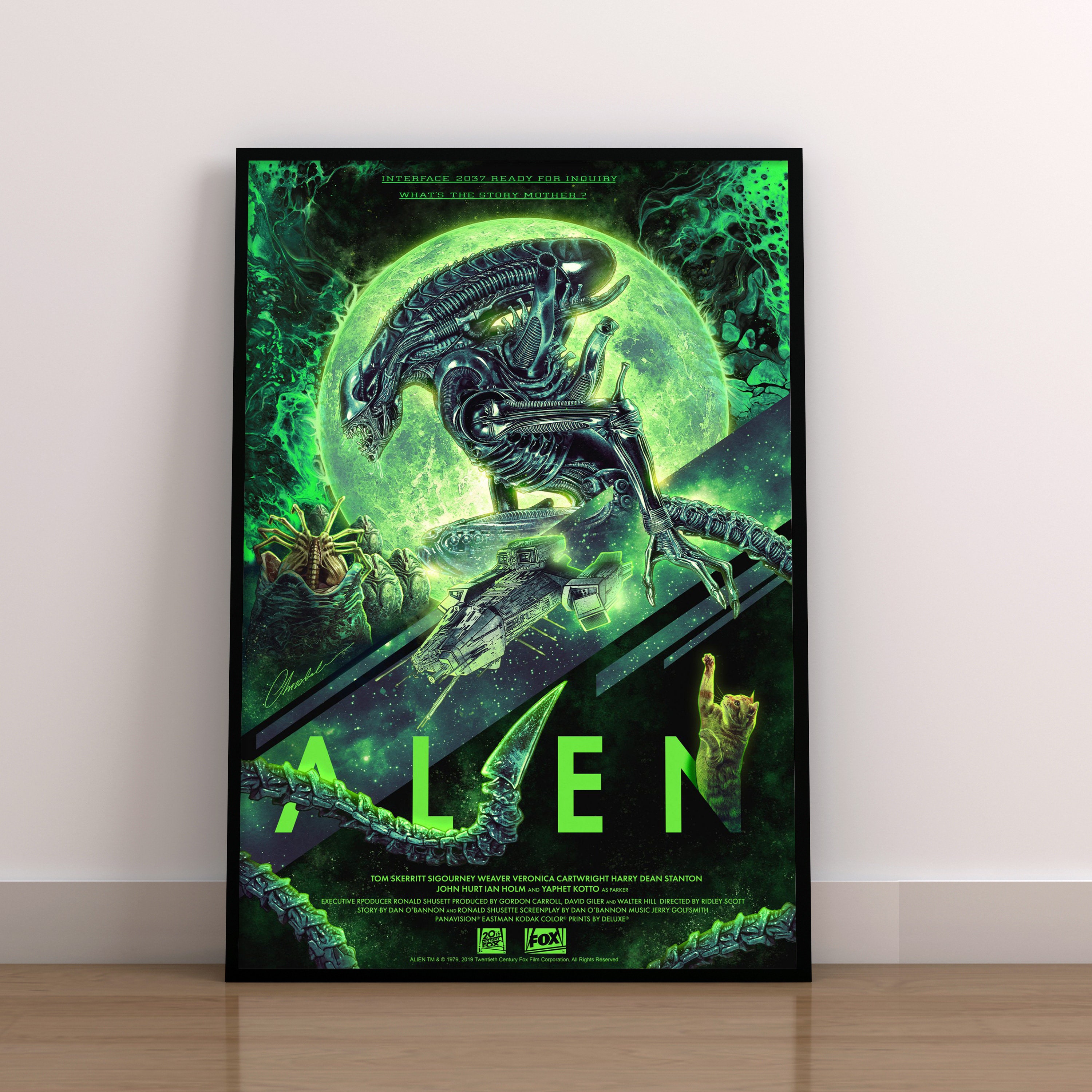Alien Poster Wall Art Wall Prints Home Decor White Kraft Paper Print ...