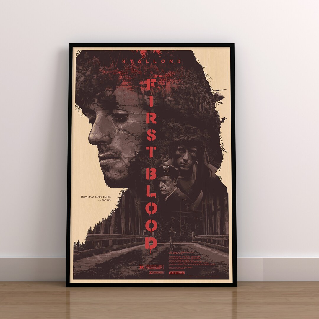 First Blood Poster Wall Art Wall Prints Home Decor White Kraft Paper ...