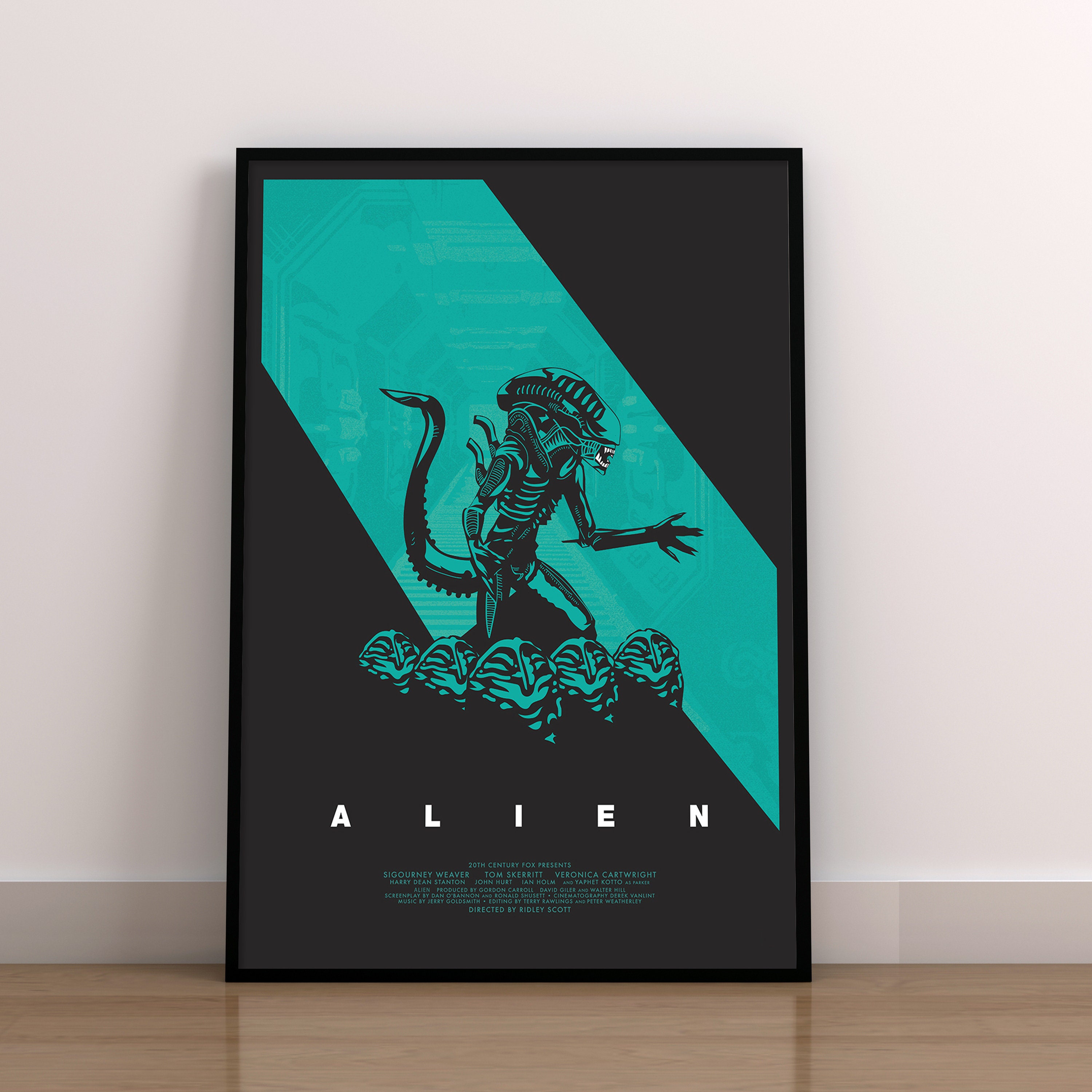 Alien Poster Wall Art Wall Prints Home Decor White Kraft Paper Print ...