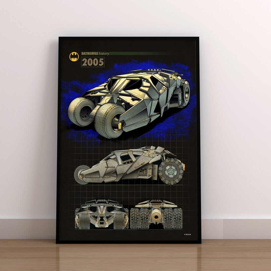 Batmobile History Poster Wall Art Wall Prints Home Decor White Kraft ...