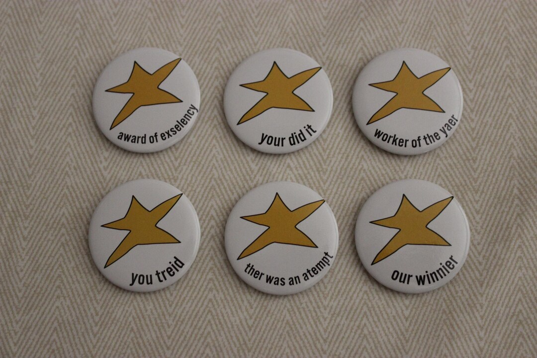 Funny Gold Star Award Participation Pin Button | Accessories Gift for ...