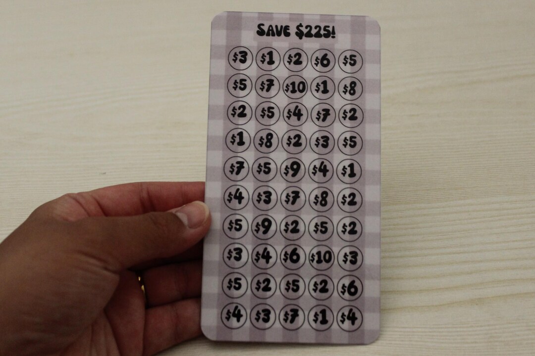 225 Dollar Laminated Savings Challenge A6 Envelope Inserts Reusable for ...