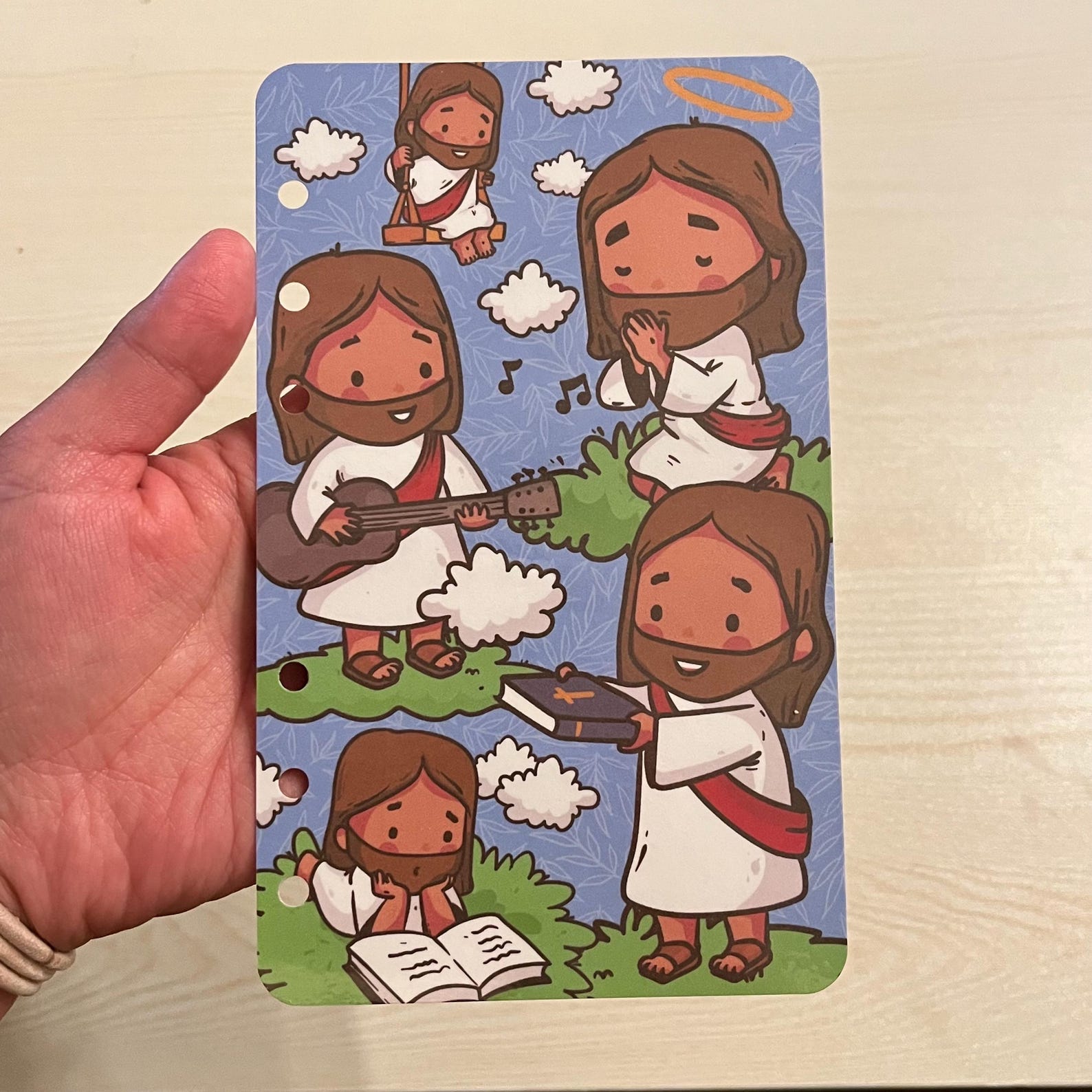 Religious Cute Cartoon Laminated Binder Dashboard - A6 Personal Planner ...