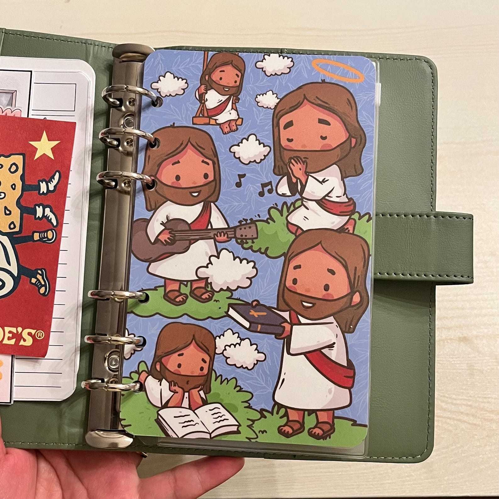 Religious Cute Cartoon Laminated Binder Dashboard - A6 Personal Planner ...