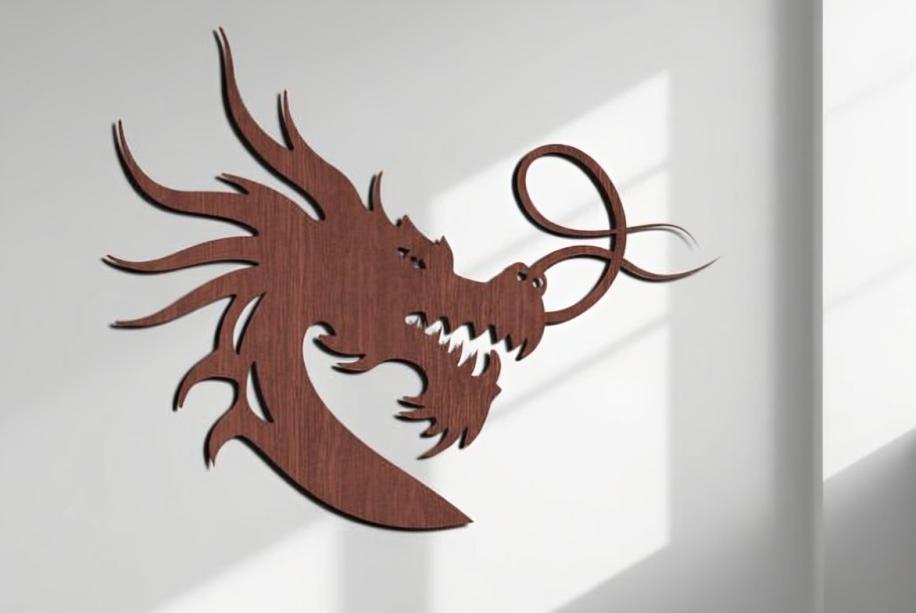 Laser Cut Dragon Wall Art SVG Bundle, Dragon Wall Art, Laser Cut Door ...