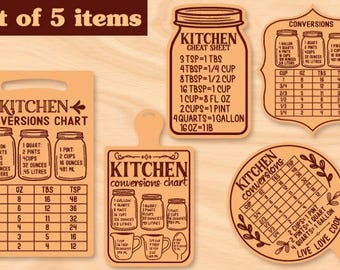Kitchen Measurement Conversions Chart SVG Laser Kitchen Conversions SVG ...
