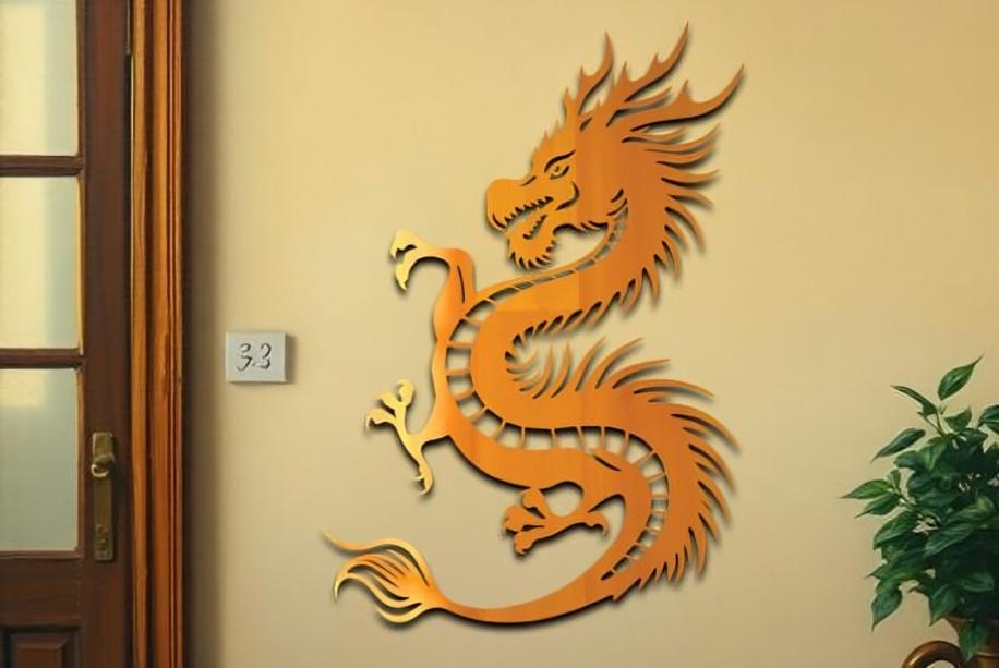 Laser Cut Dragon Wall Art SVG Bundle, Dragon Wall Art, Laser Cut Door ...