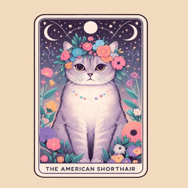 Cute Cats Tarot Card Sublimation Clipart PNG, Cats Tarot Card Watercolor Clipart, Cats Tarot ...