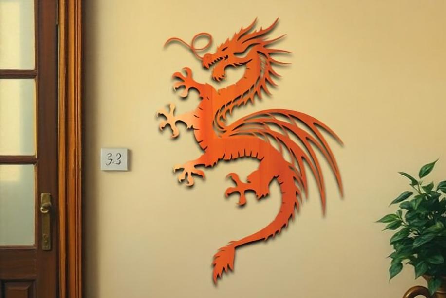 Laser Cut Dragon Wall Art SVG Bundle, Dragon Wall Art, Laser Cut Door ...