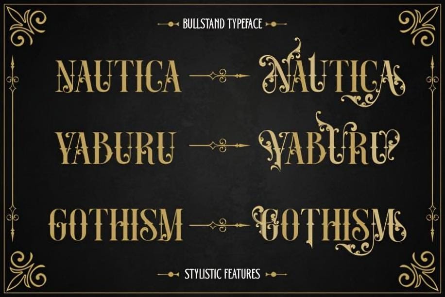 Bull Stand Victorian Font, Ornate & Elegant Typeface Inspired by the ...