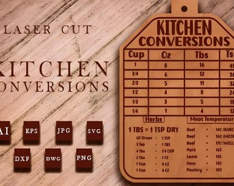 Kitchen Conversion Chart Svg, Decorative Kitchen Conversion ,kitchen ...