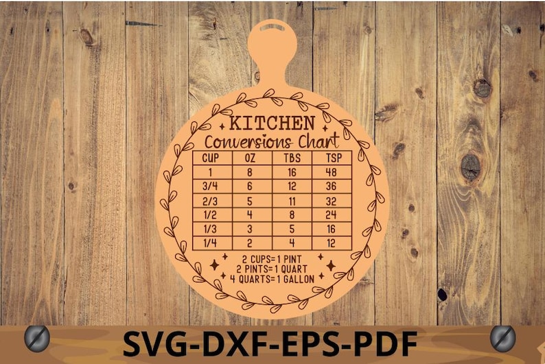 Kitchen Conversion Chart Svg, Decorative Kitchen Conversion ,kitchen ...