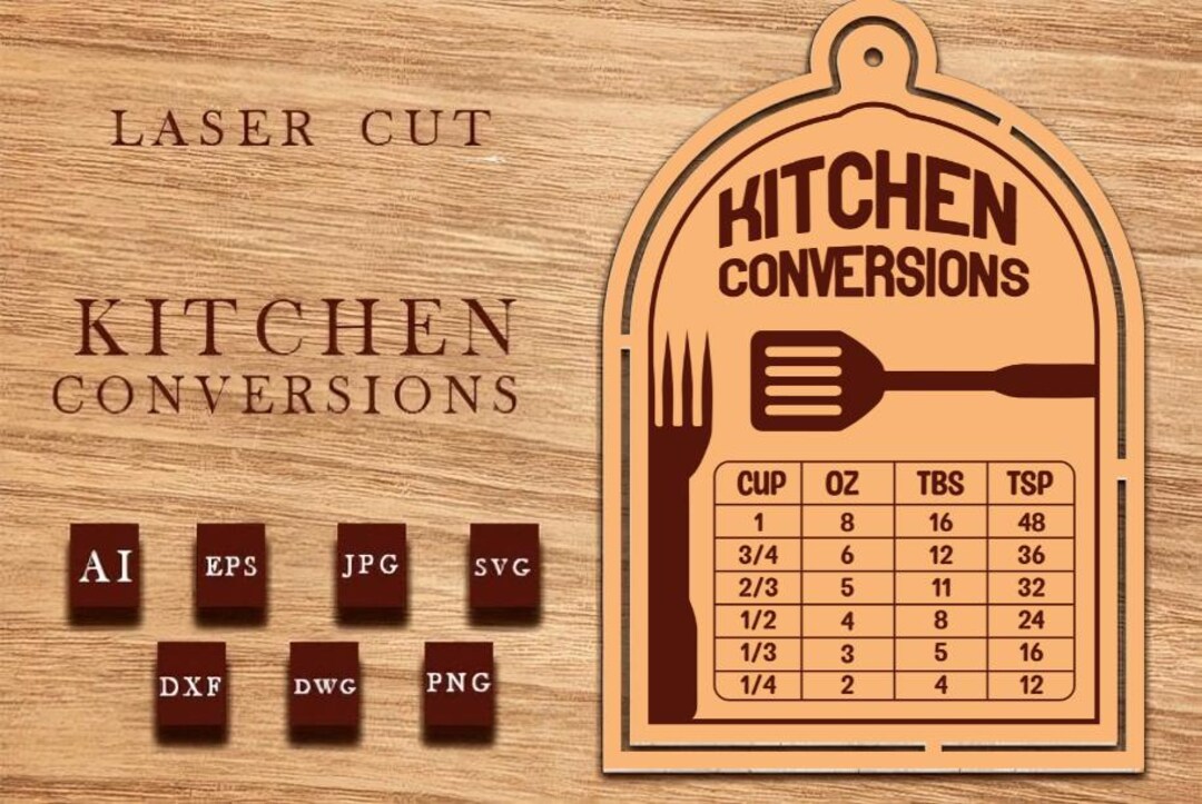 Kitchen Measurement Conversions Chart SVG Laser Kitchen Conversions SVG ...