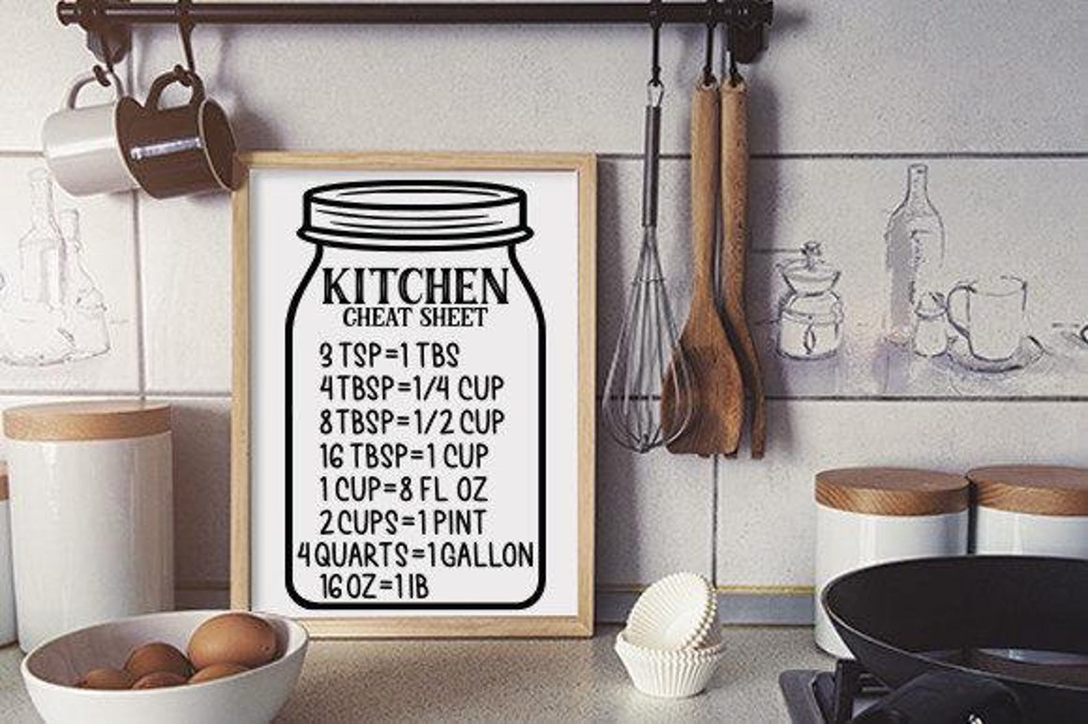 Kitchen Conversion Chart Svg, Decorative Kitchen Conversion ,kitchen ...