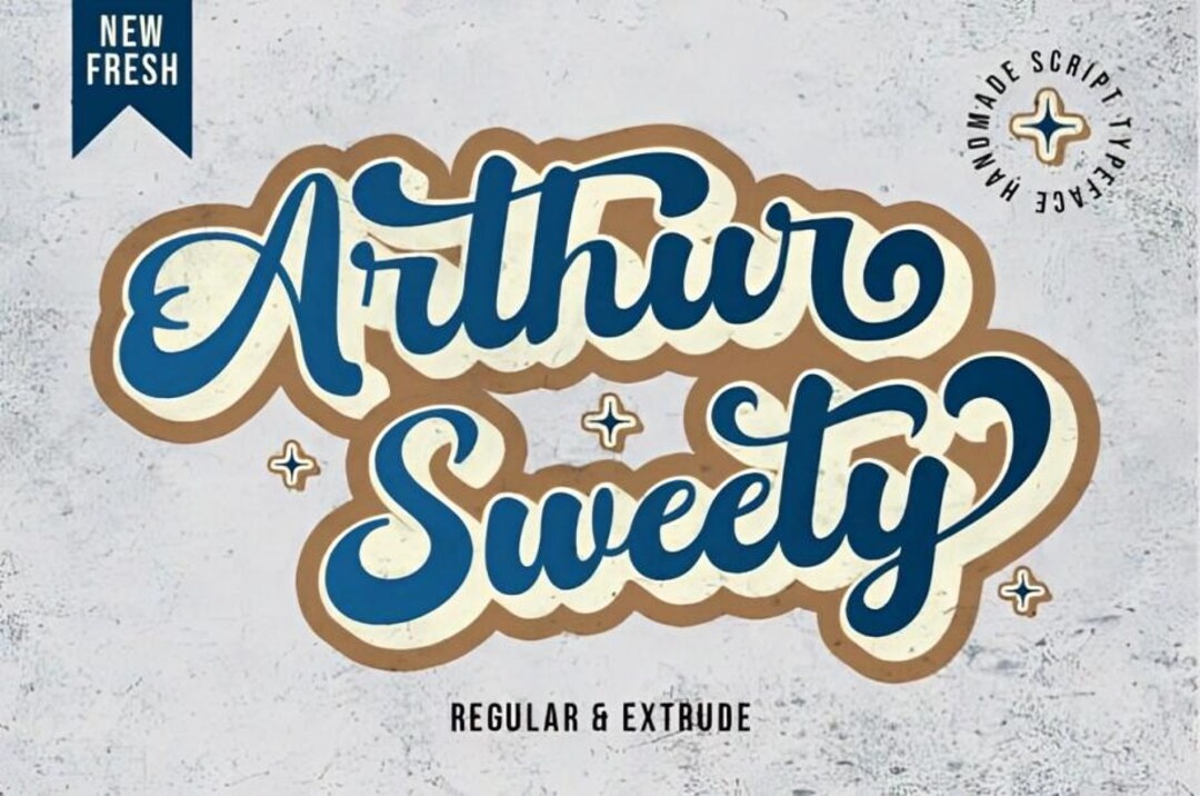 Arthur Sweety Font, Modern Classy Hand-lettered Script With Bold Style ...