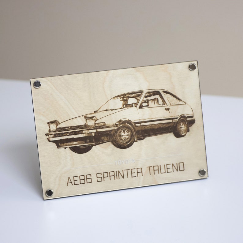 Toyota AE86 Sprinter Trueno Laser Engraving Car Art Automotive Art of ...